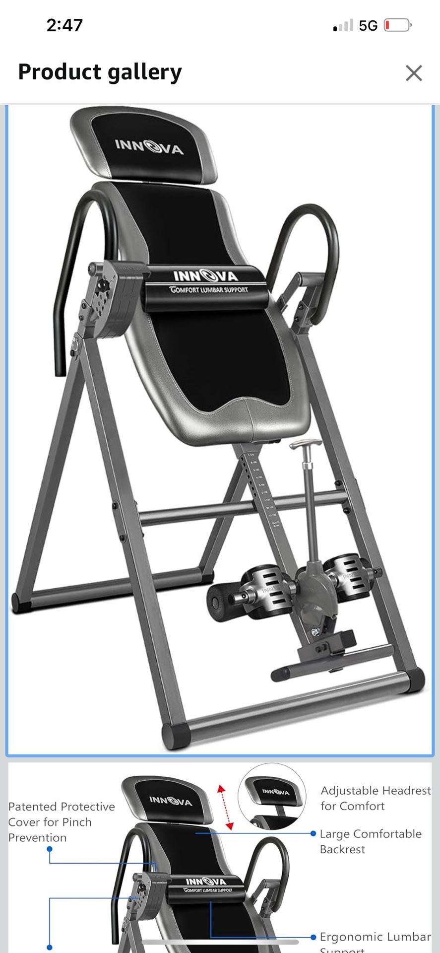 Innova Inversion Table with Adjustable Headrest, Reversible Ankle ...
