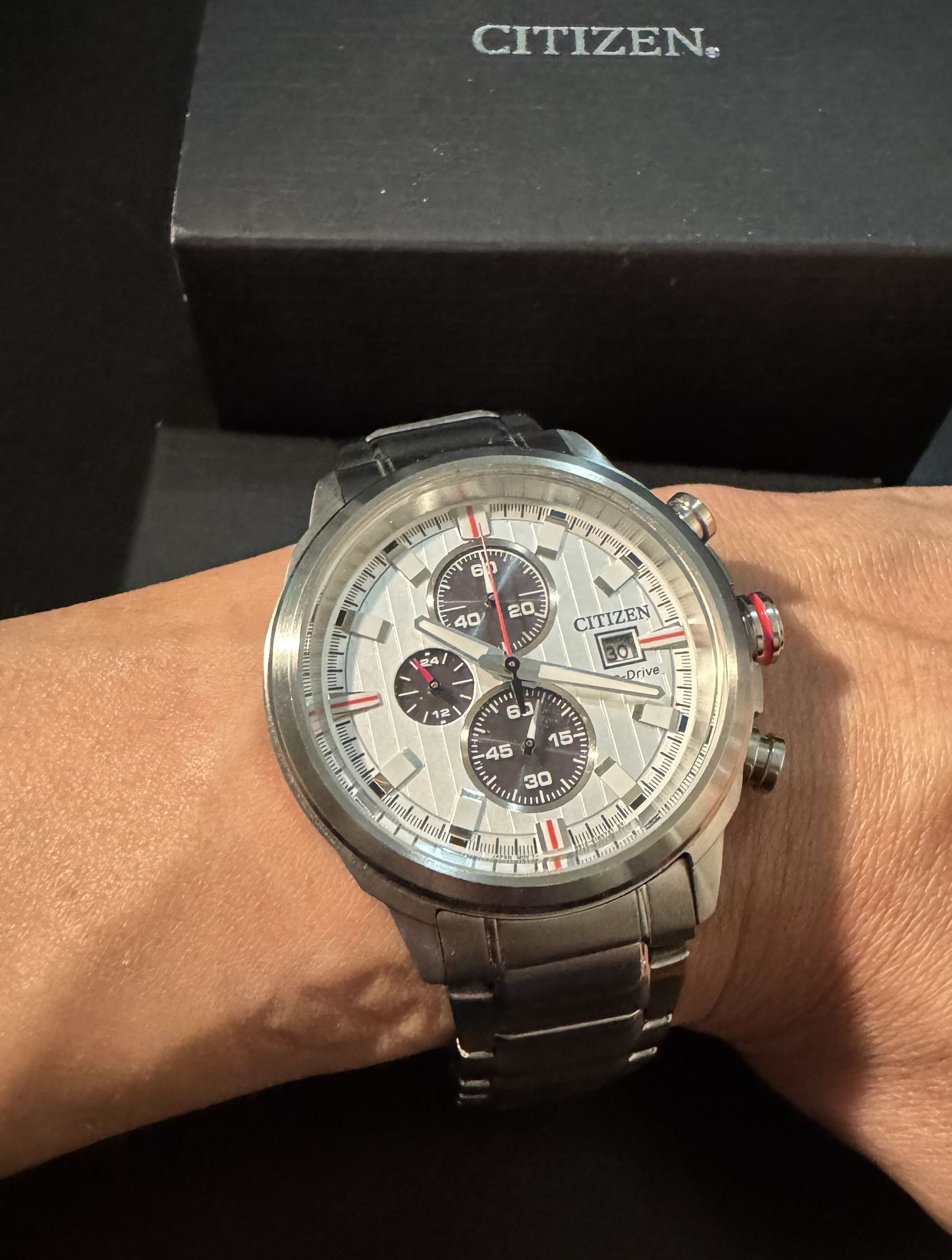 Citizen Eco-Drive Silver Dial Chronograph Solar Mens Watch for Sale in ...