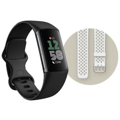 Fitbit Charge 6 Small Fitness Watch, Black Aluminum Case with Obsidian ...
