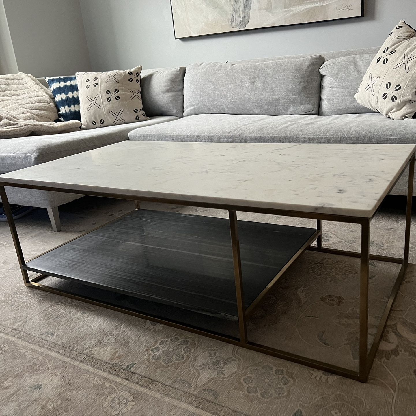 CB2 2 Tone Marble Coffee Table for Sale in Naperville IL OfferUp