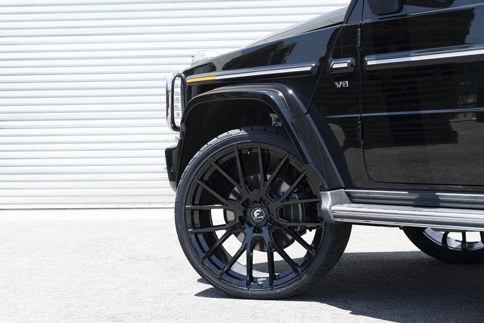 24" FORGIATTO FLOW GLOSS BLACK TOYO TIRES 305/35-24. MERCEDES G WAGON ...