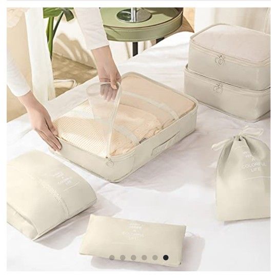 KPX Beige Packing Cubes For Travel (Set Of 8) for Sale in Casa Grande ...