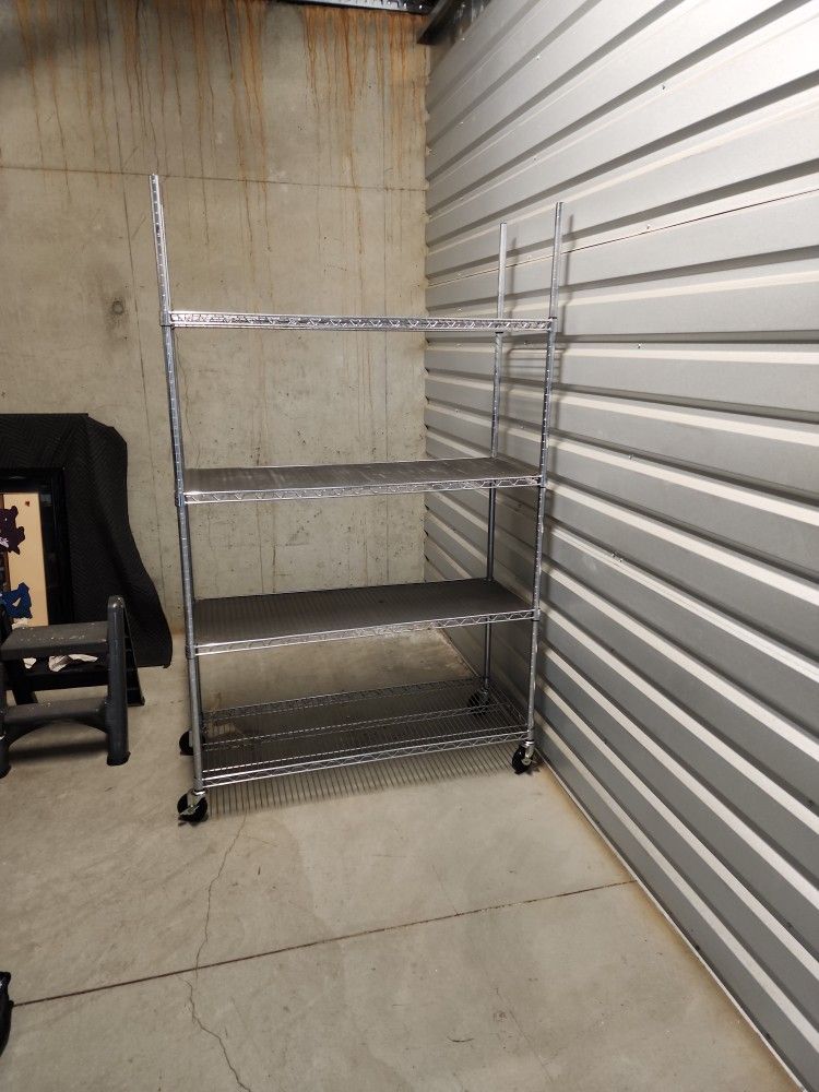 Rolling Racks 48x 18 Four Shelves for Sale in Solana Beach, CA - OfferUp