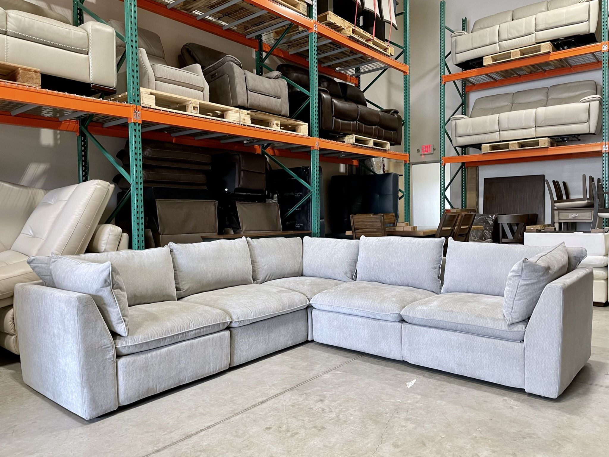 WAREHOUSE CLEARANCE | Harwood 5-piece Fabric Modular Sectional Sofa ...