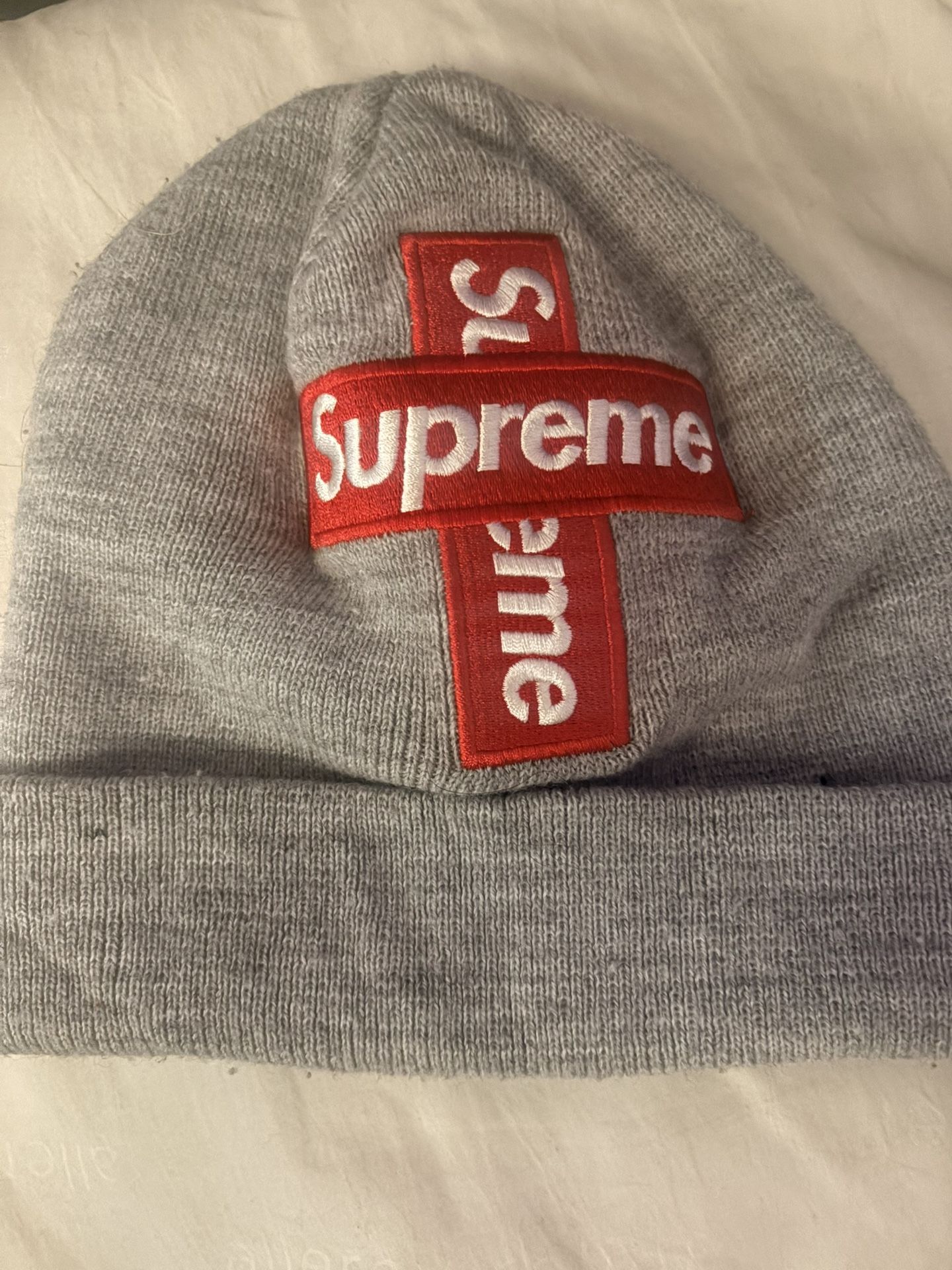 Supreme x New Era Cross Box Logo Beanie 'grey’ for Sale in San Antonio ...