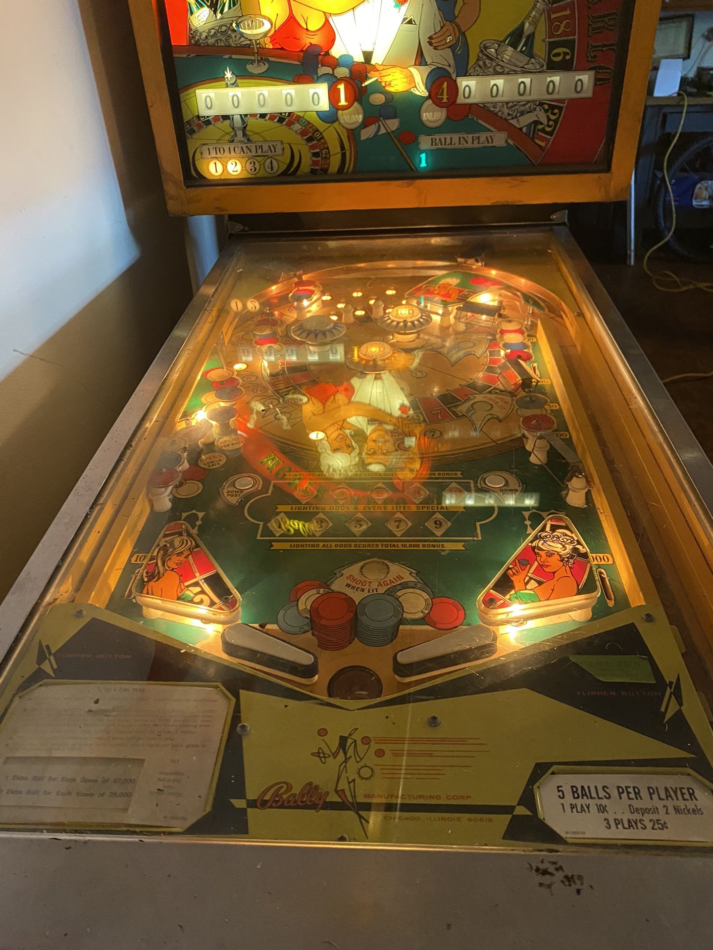 Bally Monte Carlo Pinball Machine (works great)! for Sale in Highland ...