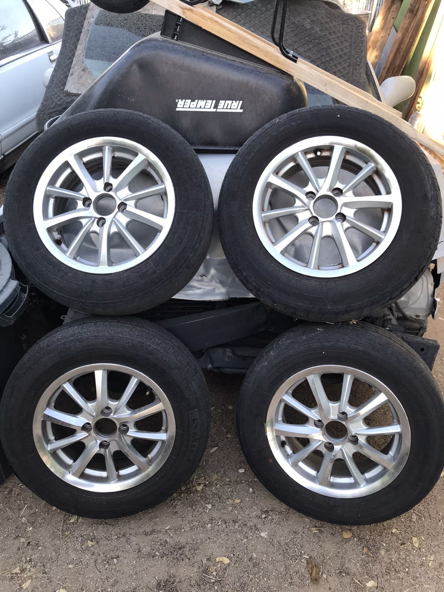 4 14x6 Rims Wheels 4x100 Bolt Pattern 4 Lug TIRES NO GOOD for Sale in ...