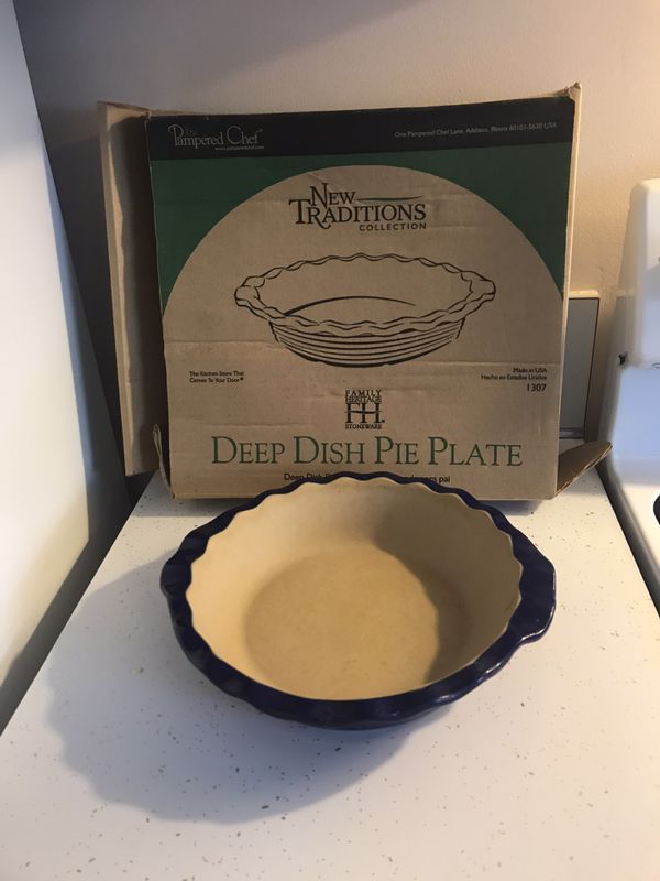 pampered-chef-deep-dish-pie-plate-blue-for-sale-in-stuart-fl-offerup