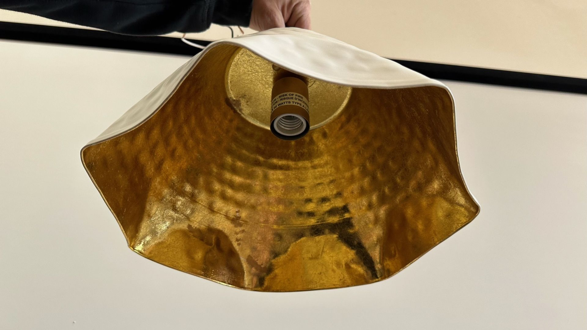 Ruffled Edge Hammered Metal Ceiling Light for Sale in Los Angeles, CA ...