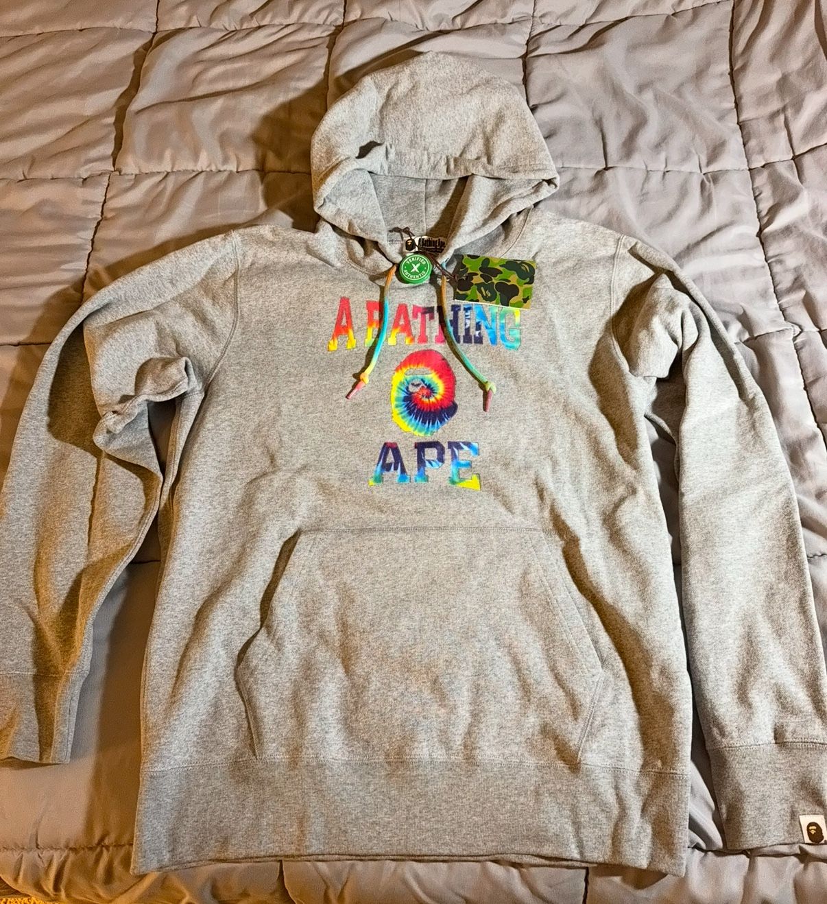 A Bathing Ape Grey Hoodie Tie Dye Logo XL for Sale in Falls Church, VA ...
