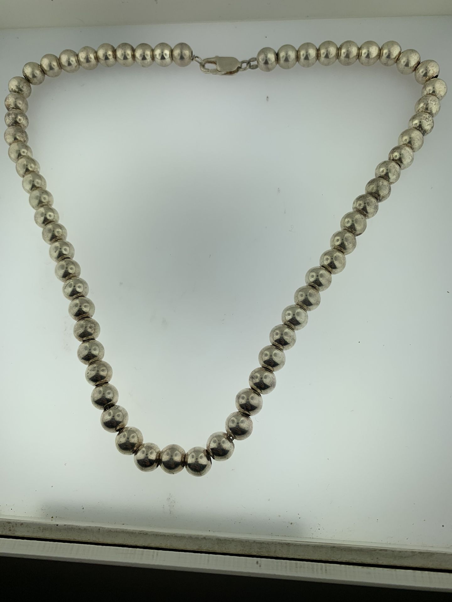 Sterling Silver .925 Matching Bead Ball Strand 18" Chain Necklace 59 ...