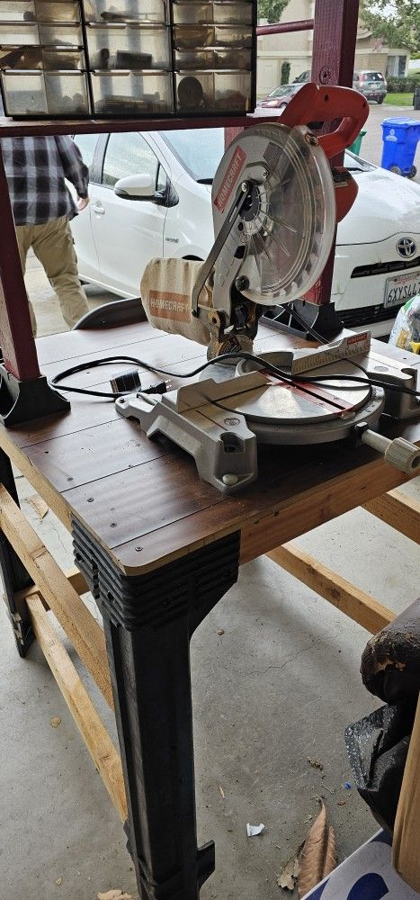 Miter Saw Almost new. reduced price. Without tabletop Work Bench Retail Services