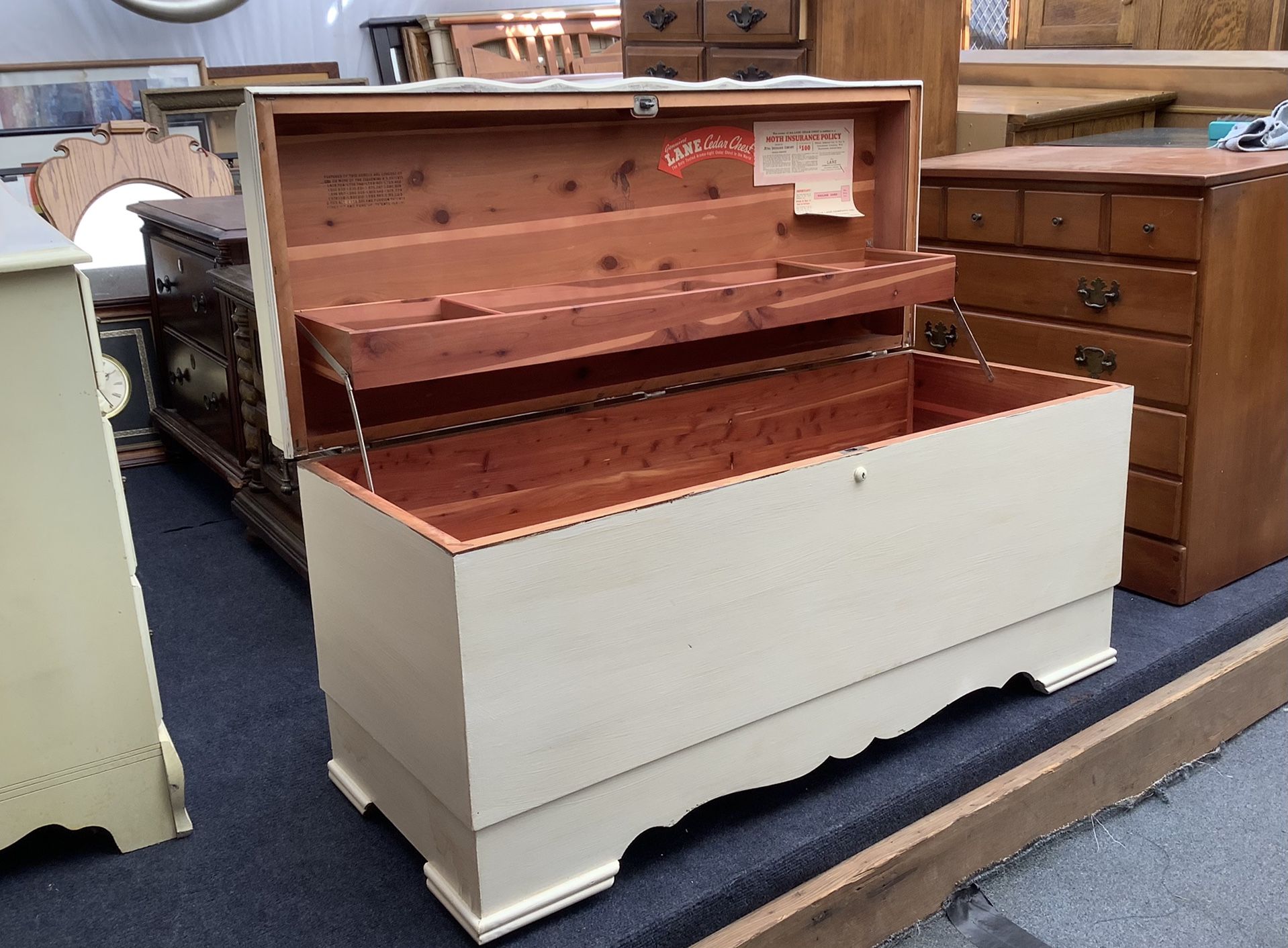 Vintage Mid Century Style Lane Cedar Chest By The Lane Company. Painted ...