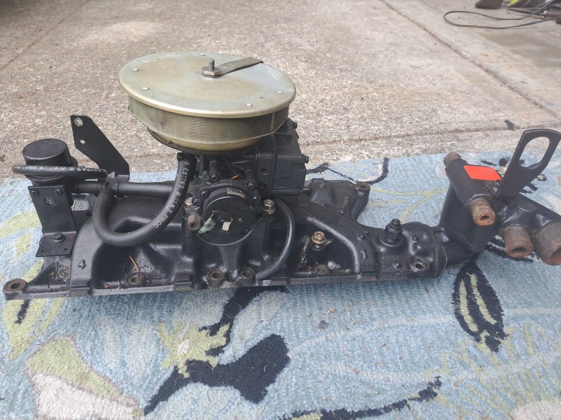 Intake Manifold & 2 BBL Holley Carburetor - 1995 Ford 302 Marine for ...