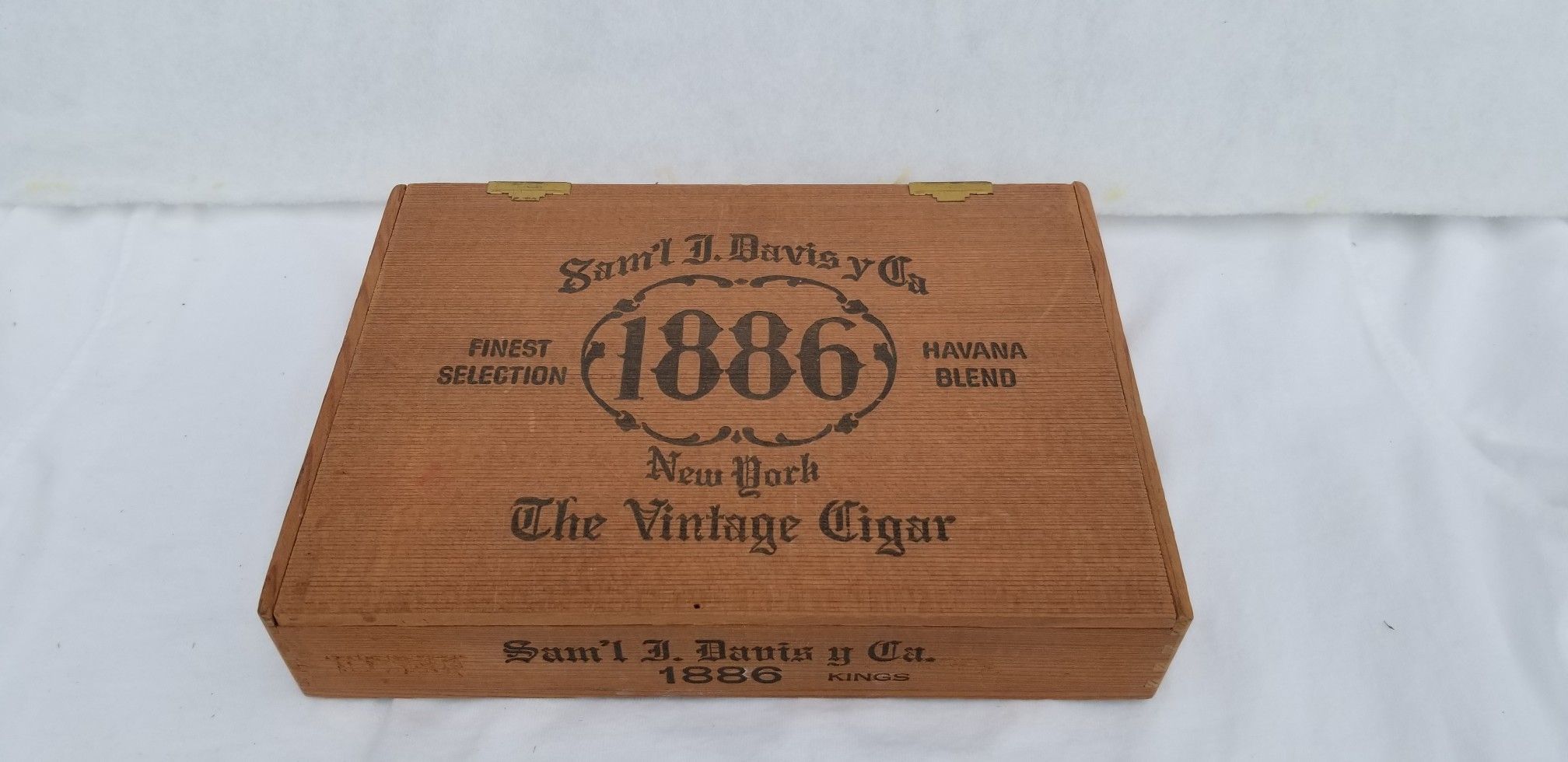 VINTAGE SAM'L J. DAVIS Y CA 1886 BLEND QUEENS NY Cardboard CIGAR BOX ...