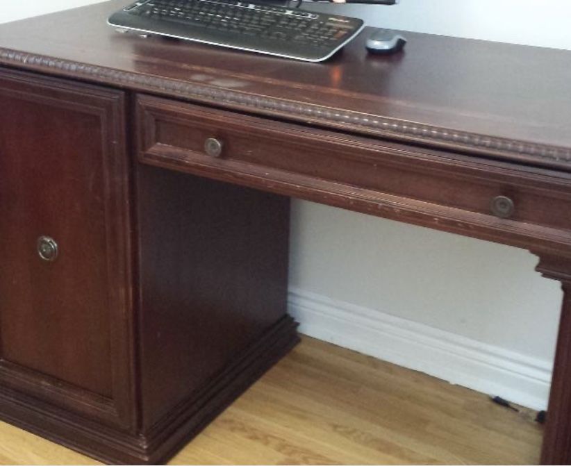 Bombay Computer desk $60 with glass top for Sale in Scottsdale, AZ ...