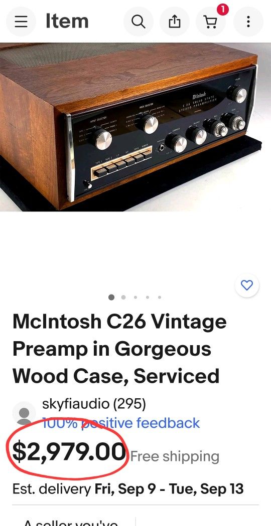 McIntosh MC 28 And MC 26 With Wood Cabinet Preamplifier has been ...