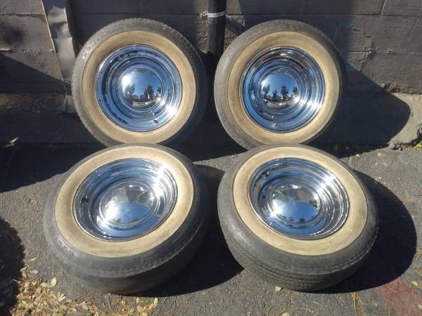 15 inch chrome baby moon rims with tires. 5 lug multi pattern. for Sale ...