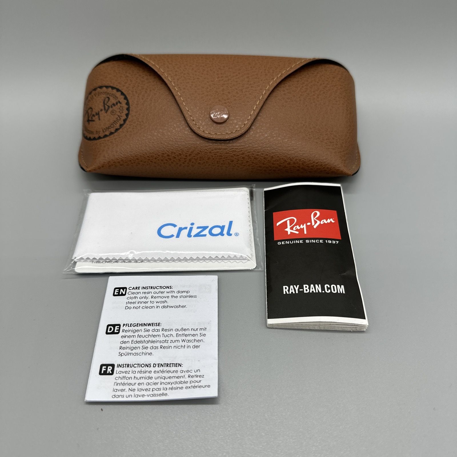 Ray-Ban Brown Aviator Sun Glasses Case With Eye Glasses Cloth for Sale ...