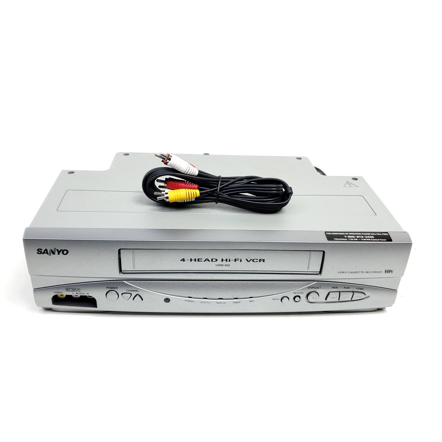 Vintage Sanyo VCR VWM-950 4 Head Hi-Fi Stereo VHS Front Back A/V Inputs ...