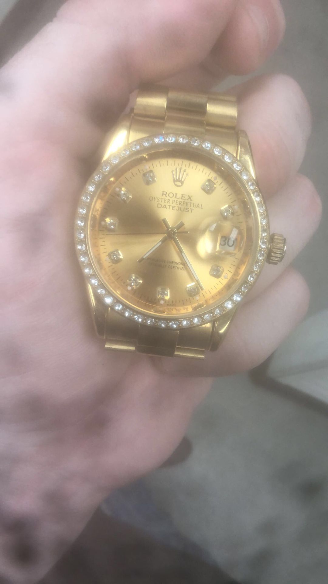 Rolex 750 Geneve Swiss Made 18k Oyster Perpetual DateJust for Sale in ...