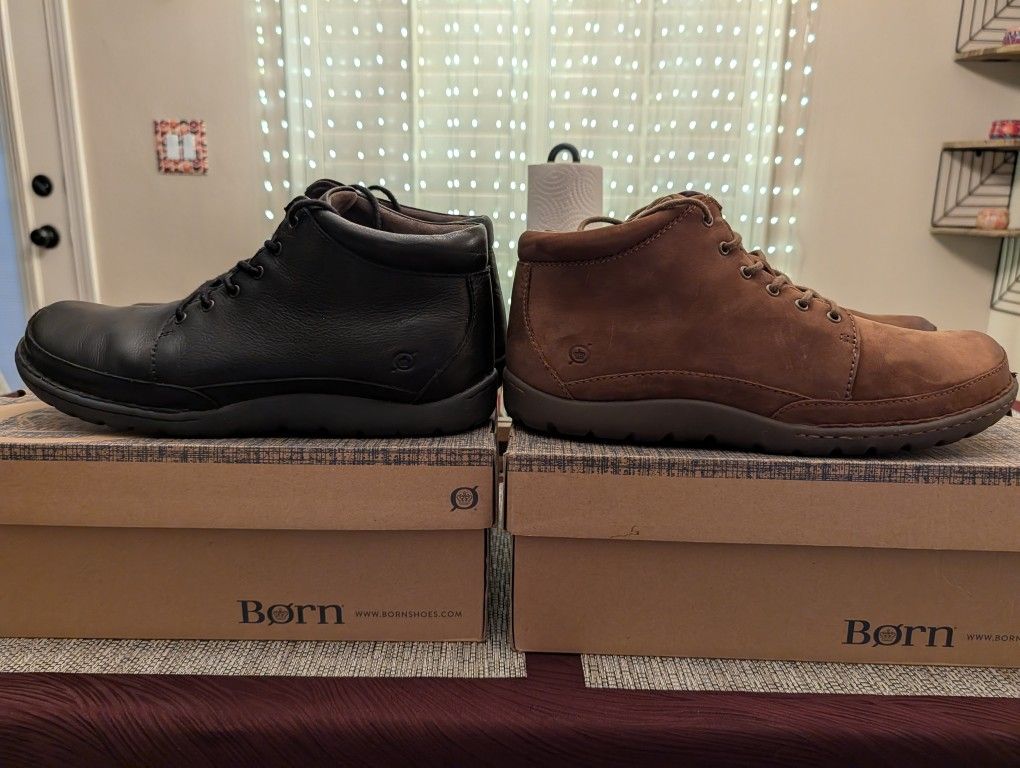 MEN'S BORN NIGEL BOOTS. (SIZE 14) LIKE NEW PRICE IS FOR EACH. WILLING ...