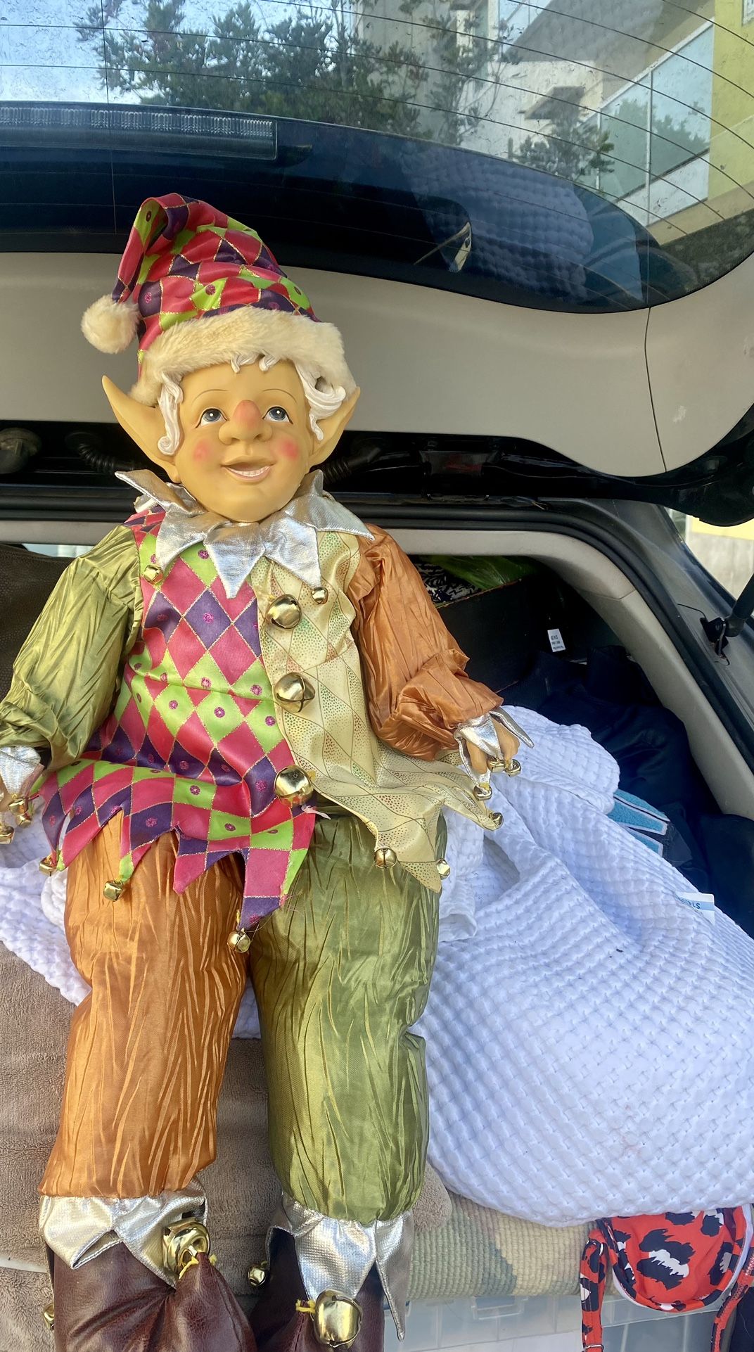 Fabulous Like New Christmas Porcelain Elf Jester Unique Almost 3 Feet ...