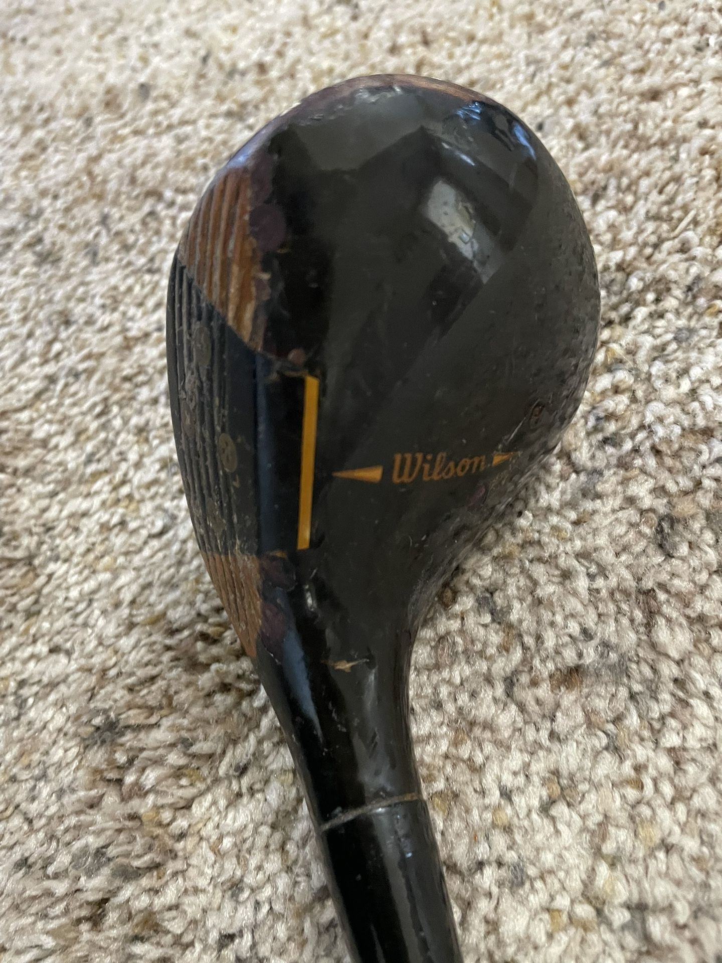 3 Vintage Persimmon golf clubs- Driver is Spalding and 3 and 4 wood are ...