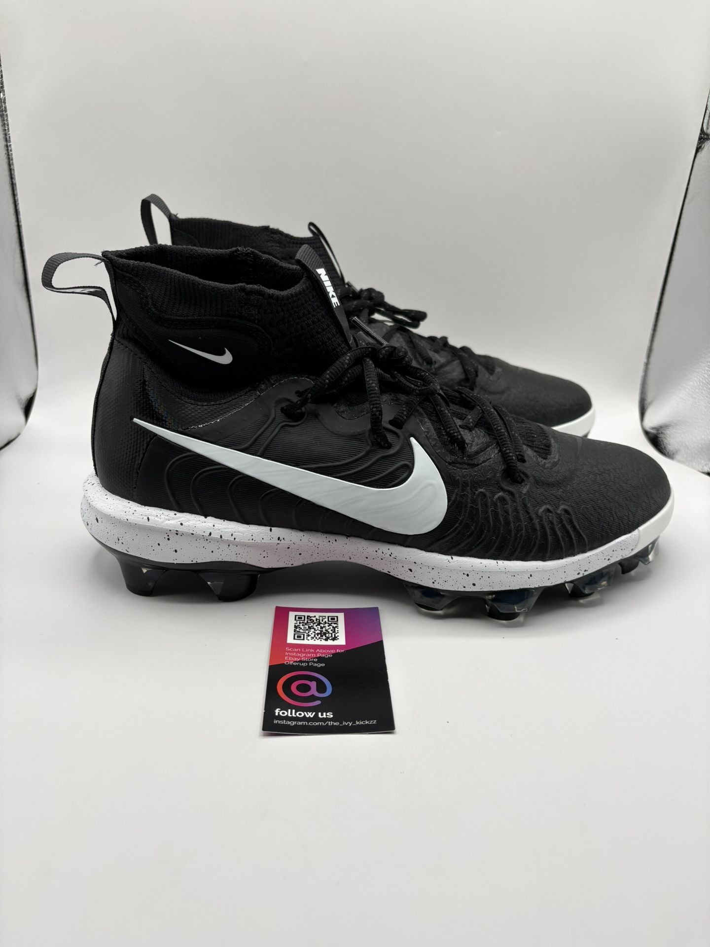 MSRP $150 Nike Alpha Huarache NXT MCS Mid Black Mens Plastic Baseball ...
