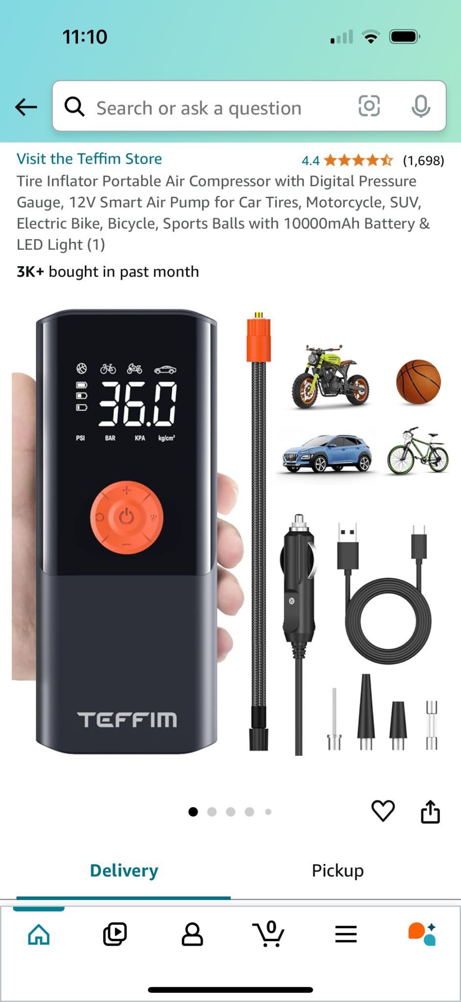 Tire Inflator Portable Air Compressor with Digital Pressure Gauge, 12V ...