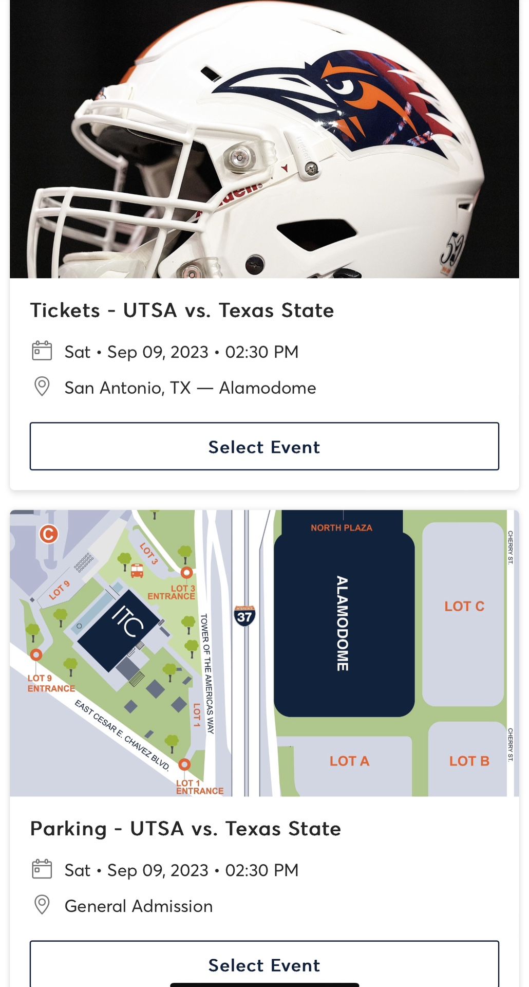 UTSA vs Texas State (4 Club Level Game Tickets & 1 Tailgating Parking ...