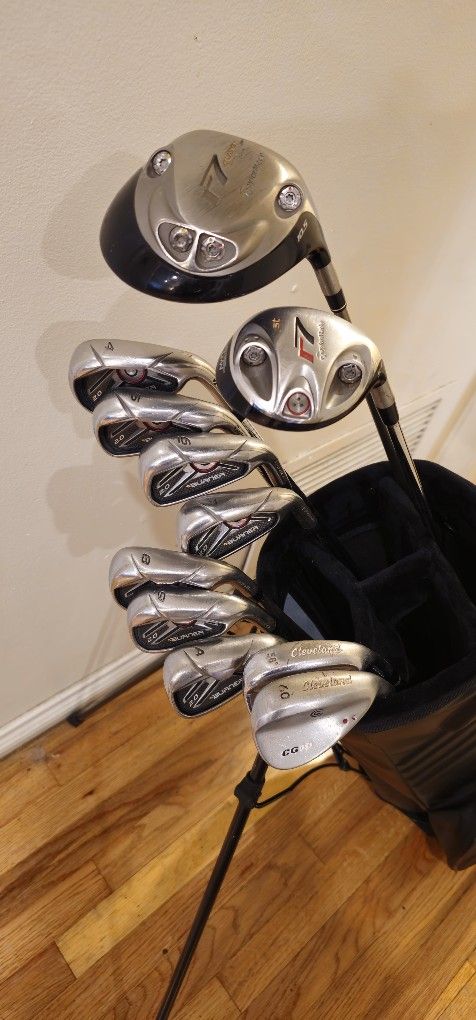 Great Beginners Golf Set Taylormade Burner 2.0 4-9, AW R7 Driver R7 5 ...