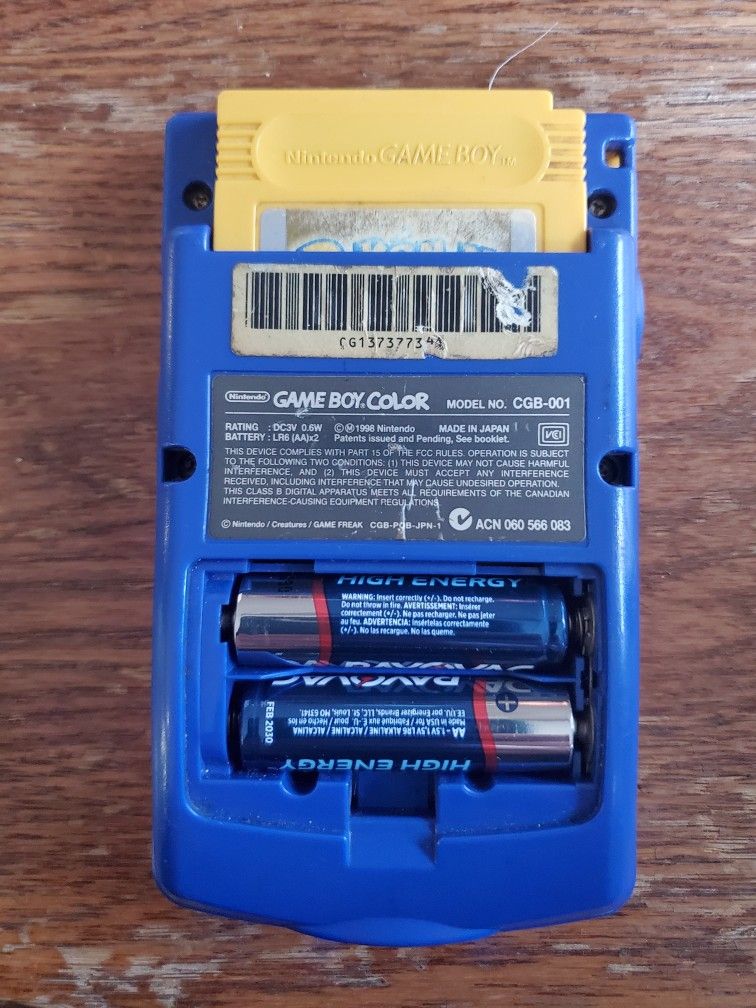 Pokemon Gameboy Color Back