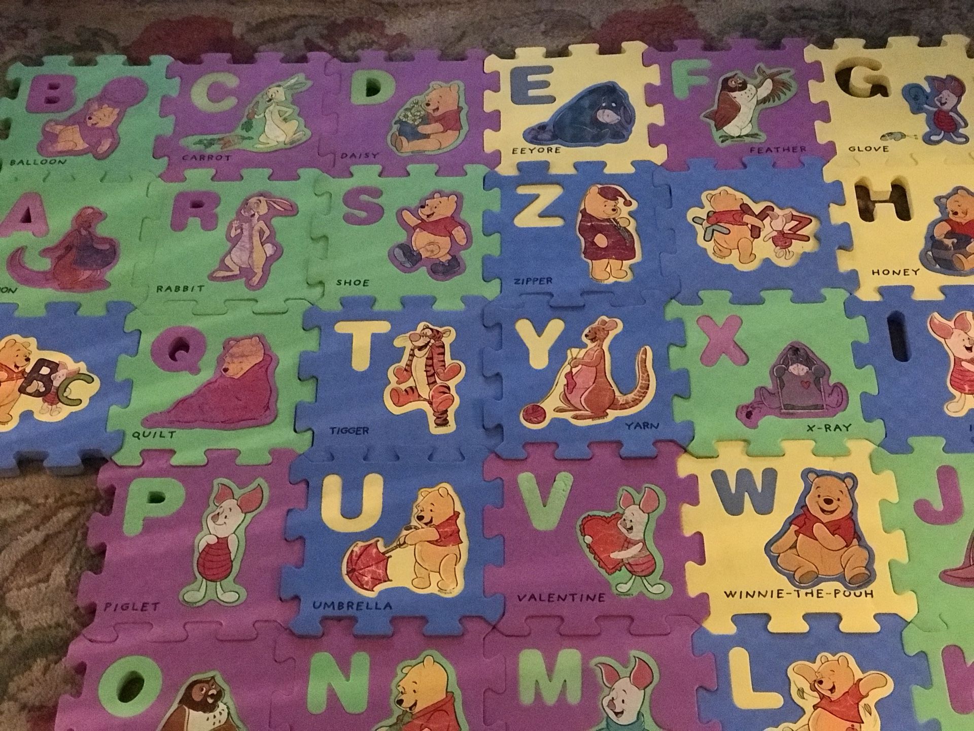 Winnie the Pooh and friends small foam alphabet floor puzzle a-z for ...