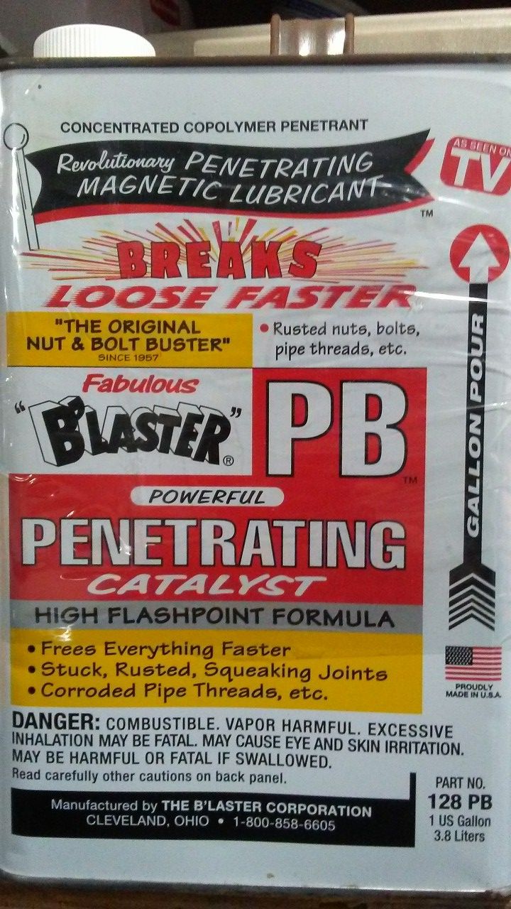 PB BLASTER penetrating rust dissolving solvent for loosing nuts, bolts ...