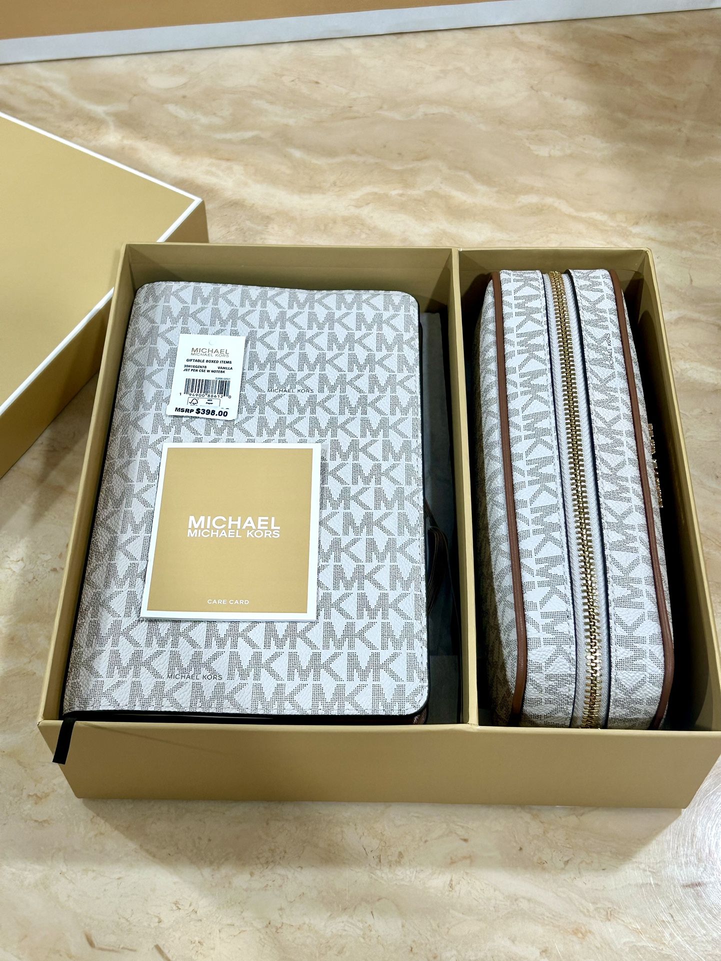 Michael Kors NWT Logo Notebook and Pencil Case Gift Set - Vanilla for ...