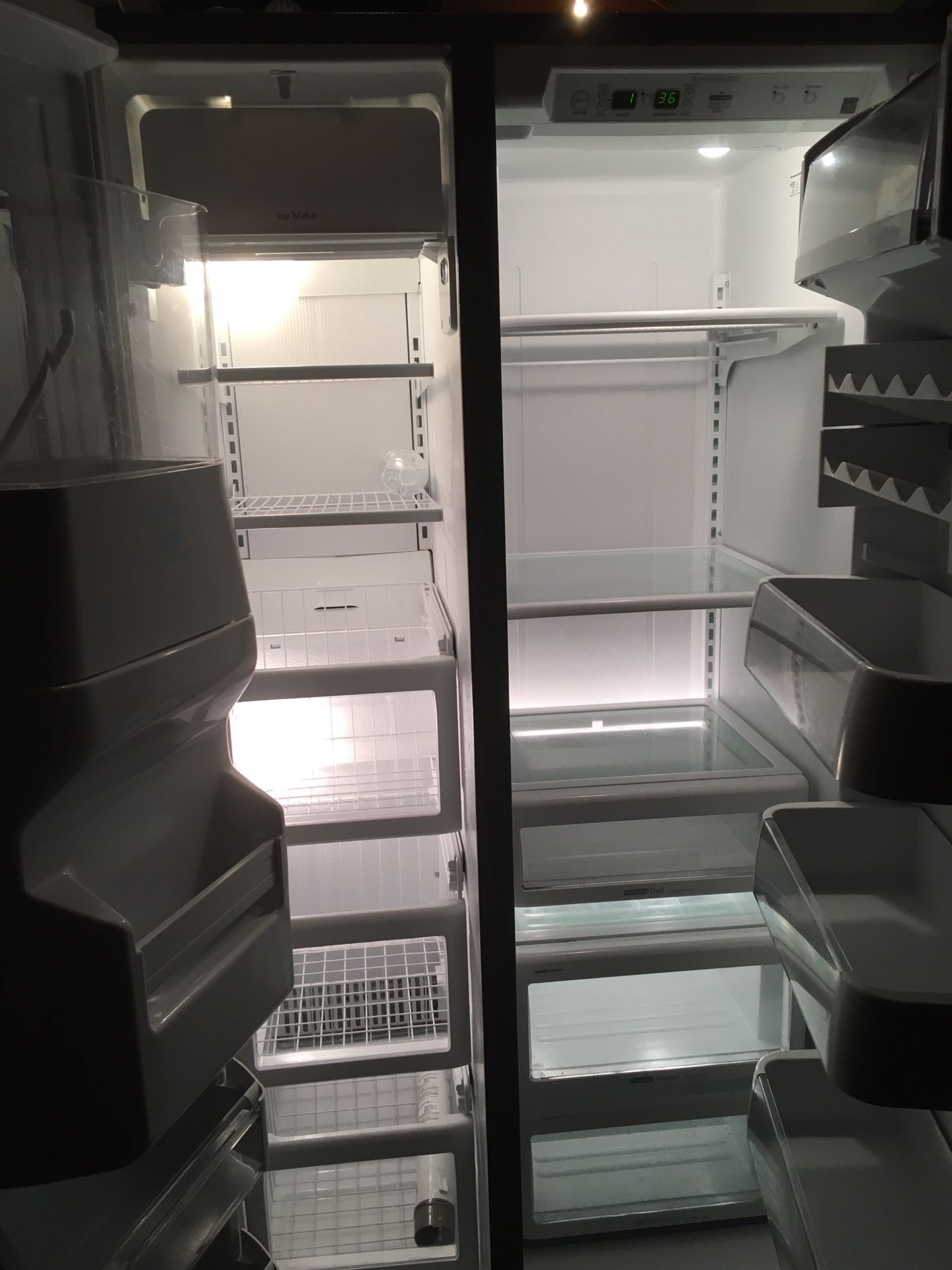 KitchenAid stainless steel double door refrigerator $499 pick up in ...