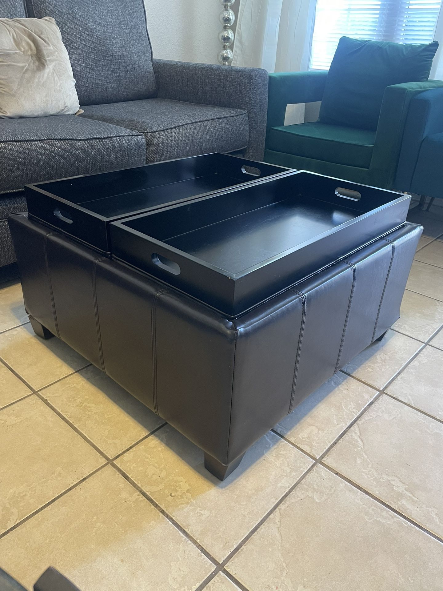 Tray Top Coffee Table/Ottoman with storage 30x30” wide, 18” tall for ...