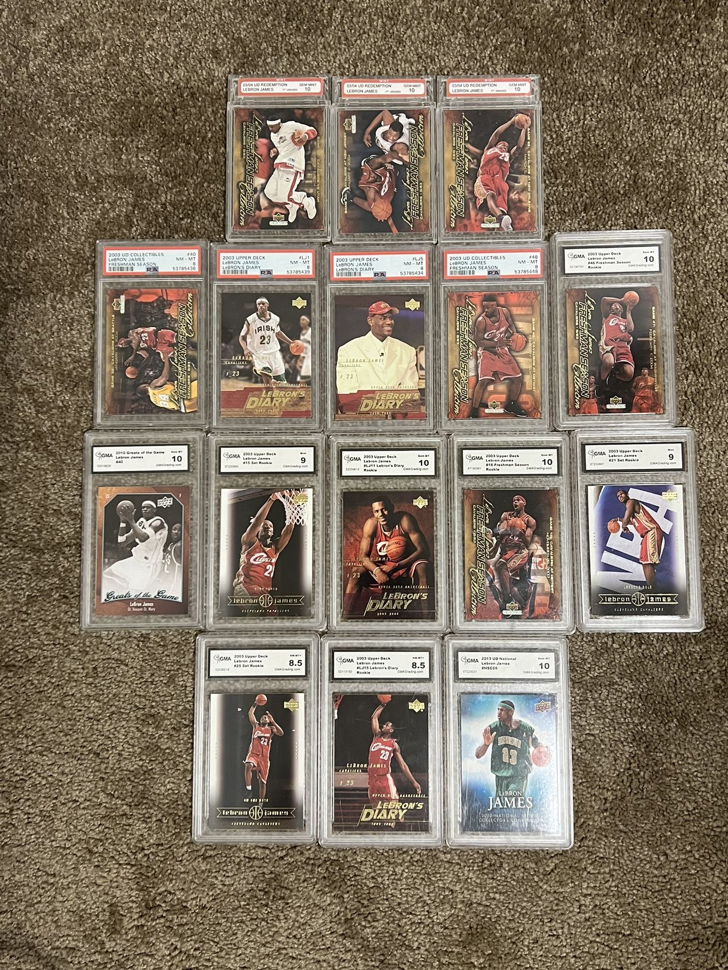 LeBron James Upper Deck Rookie PSA & GMA Graded Cards for Sale in Los ...