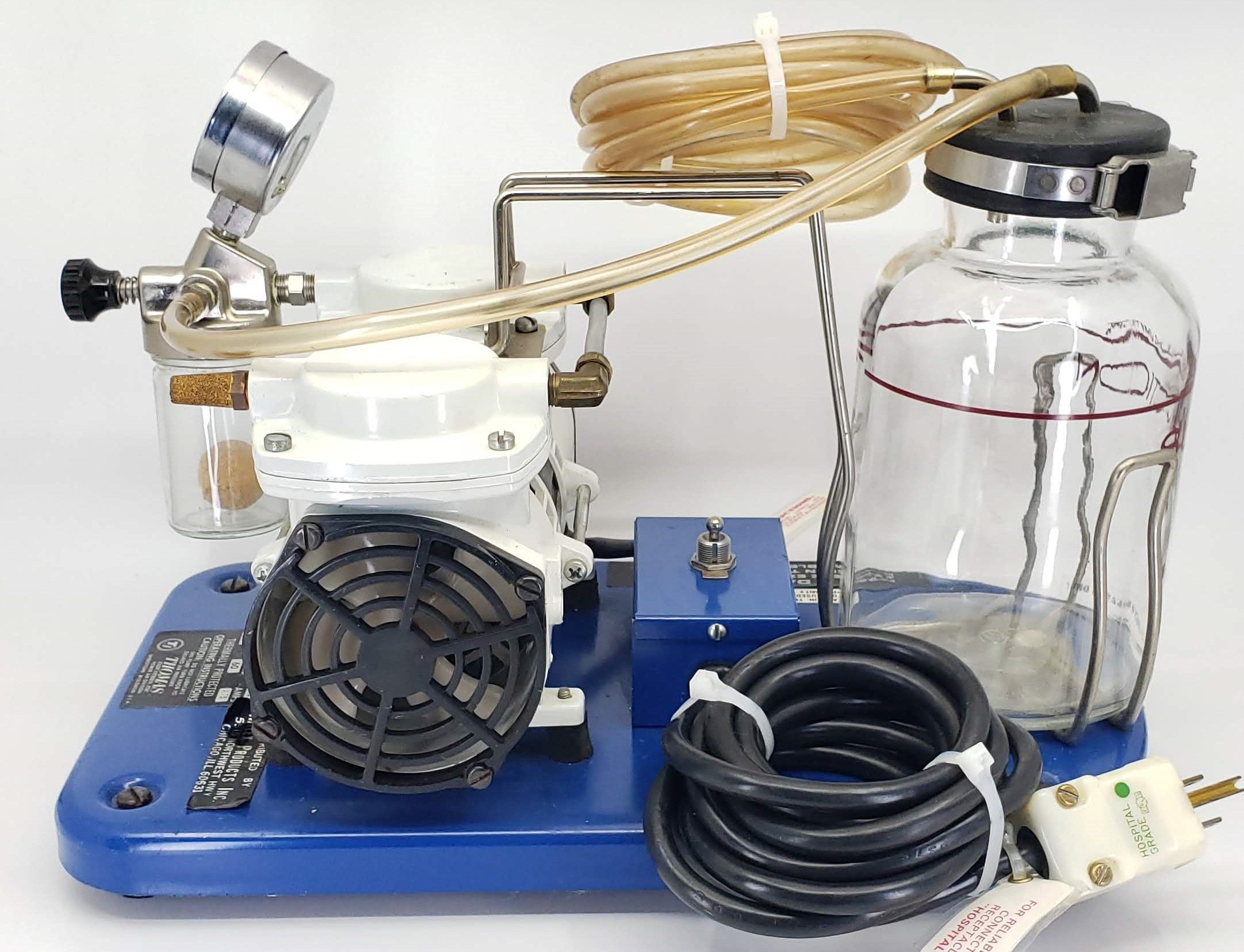 Vintage Thomas Medi-Pump Medical Suction Pump / Aspirator w/ Glass Jar ...