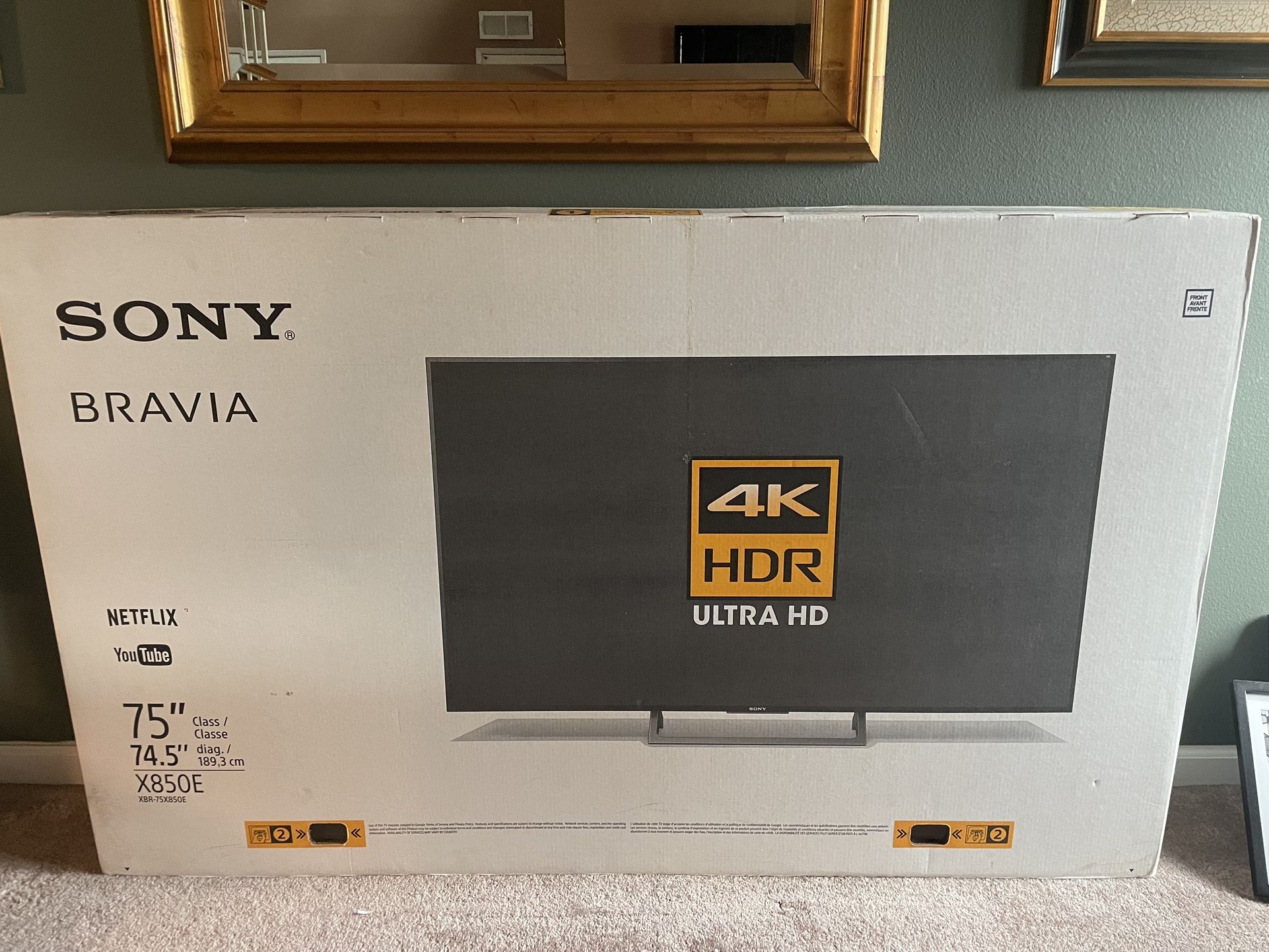 Sony Bravia 75”x74.5” 4k Flat Screen tv for Sale in Riverside, CA - OfferUp
