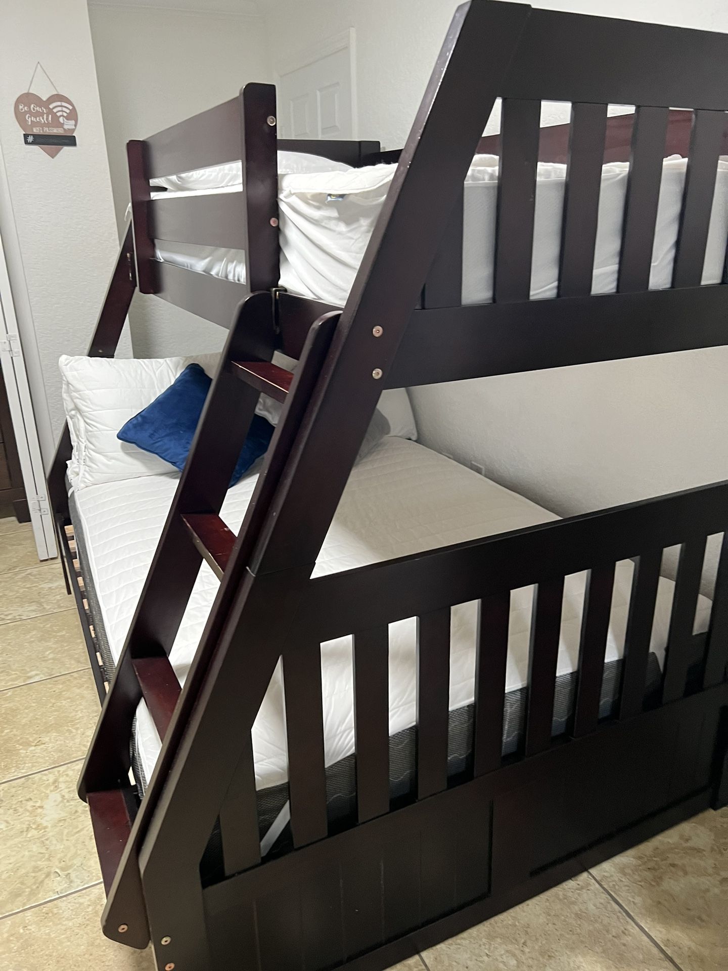Used Twin Over Full Bunk Bed Frame With mattress Beds Bed frames