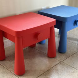 Ikea Mammut Bedside Table red blue for Sale in Fort Lauderdale FL OfferUp