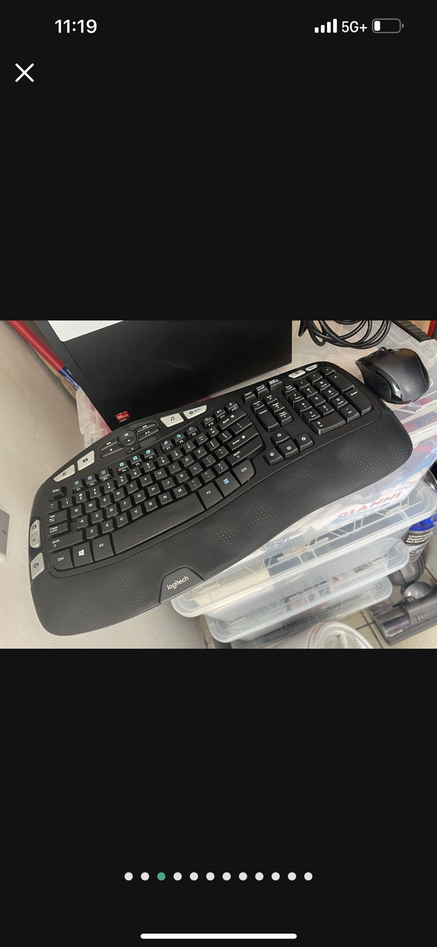 HP Desktop M01-F1224 With Logitech Keyboard Mouse Combo K350 Docking Station Stand Uo Desk Dual ...