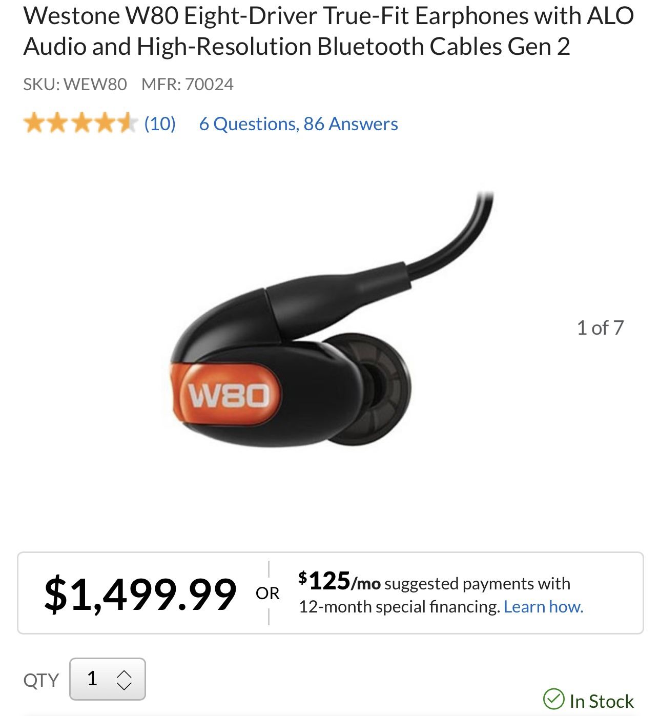 Westone iem W80 Eight Drivers Each Side Earphones for Sale in Seattle ...