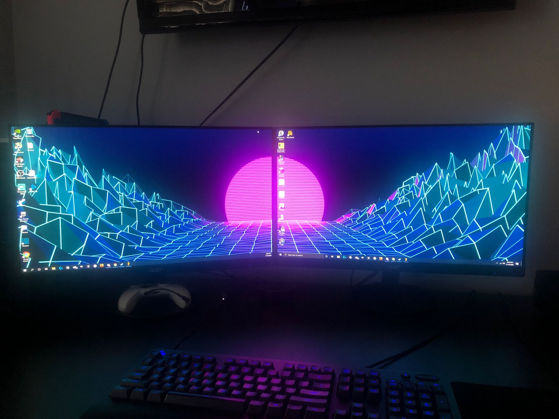 2x Acer R240HY bidx 23.8-Inch IPS HDMI DVI VGA (1920 x 1080) Widescreen ...