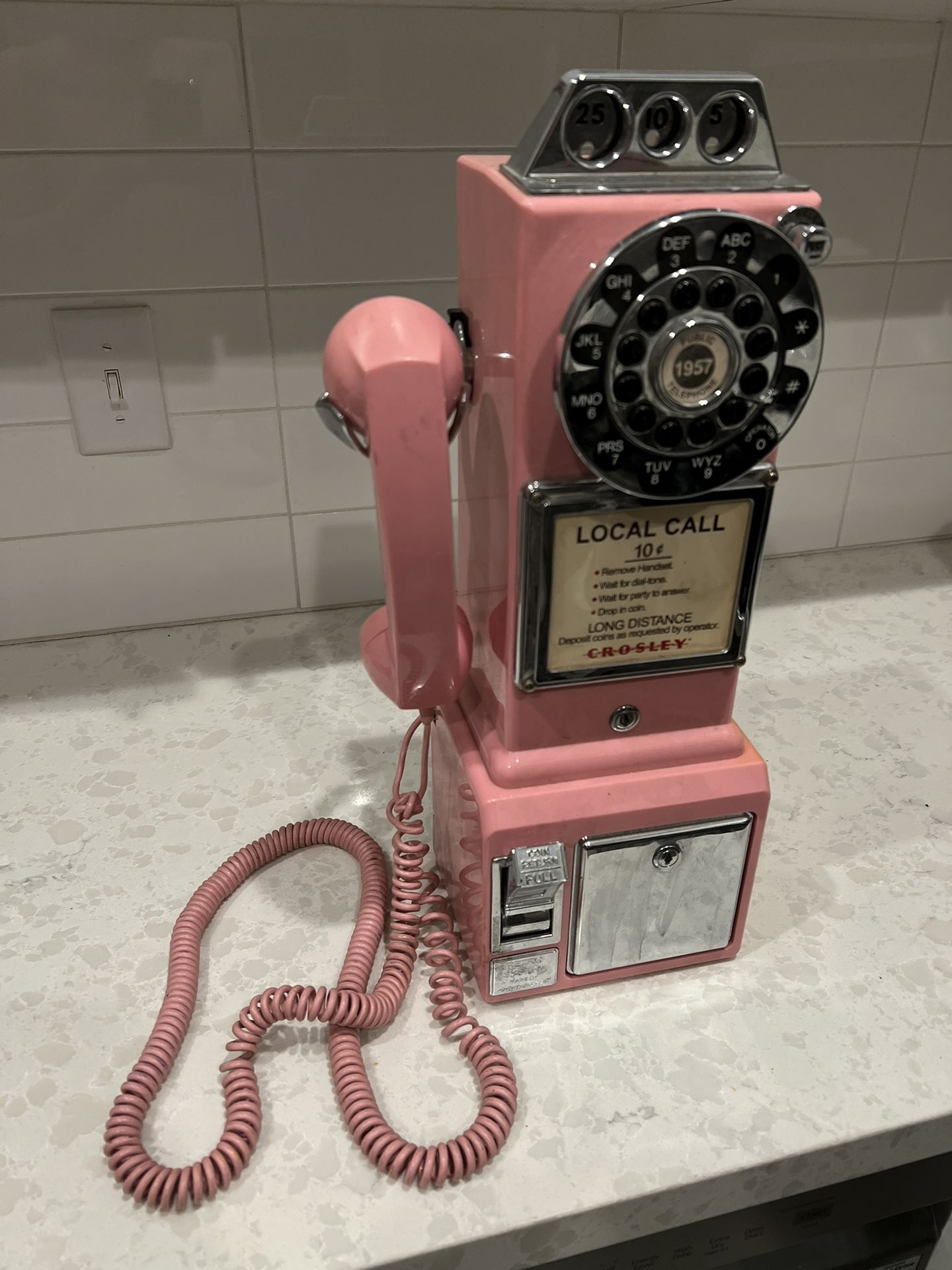 Antique Telephone - Pink Rotary Dial Landline Phone Model Vintage Pink ...