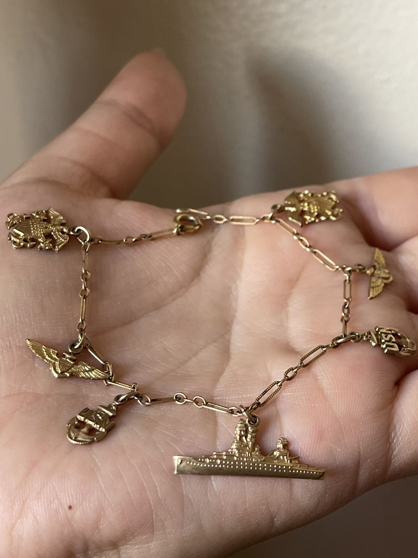 10K Gold WW2 Navy Aviator Pilot Charm Bracelet for Sale in Norwalk, CA ...