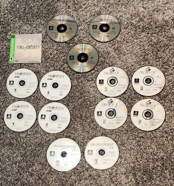 Final Fantasy Lot PS1 Playstation 1 - FF Anthology 5 & 6, FF 7 Discs 1 ...
