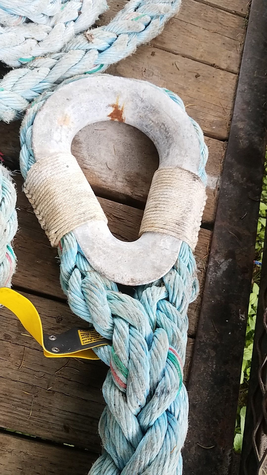 Tug boat tow rope now selling 50'&100'pieces cotterized ends thats 7x3 ...